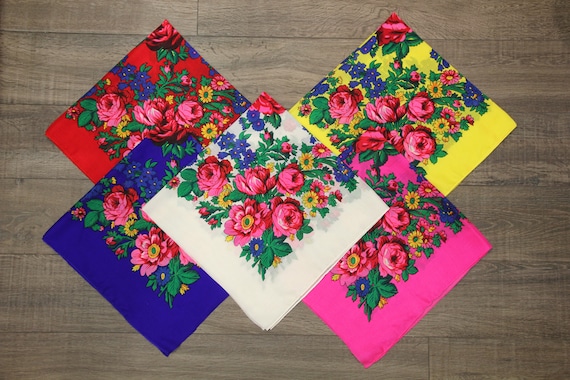 Ukrainianscarf Slavic Babushka Floral Scarf Ethnic Folk Shawl | Etsy