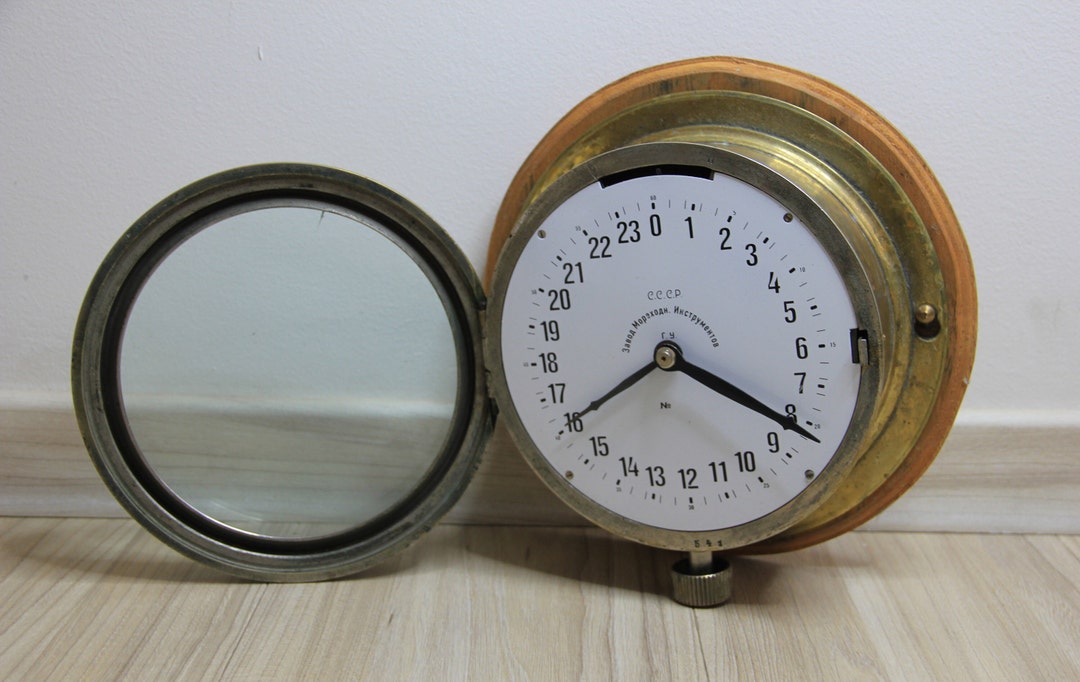 Rare Original Soviet Mechanical Submarine Cabin Clock Military Ship ...
