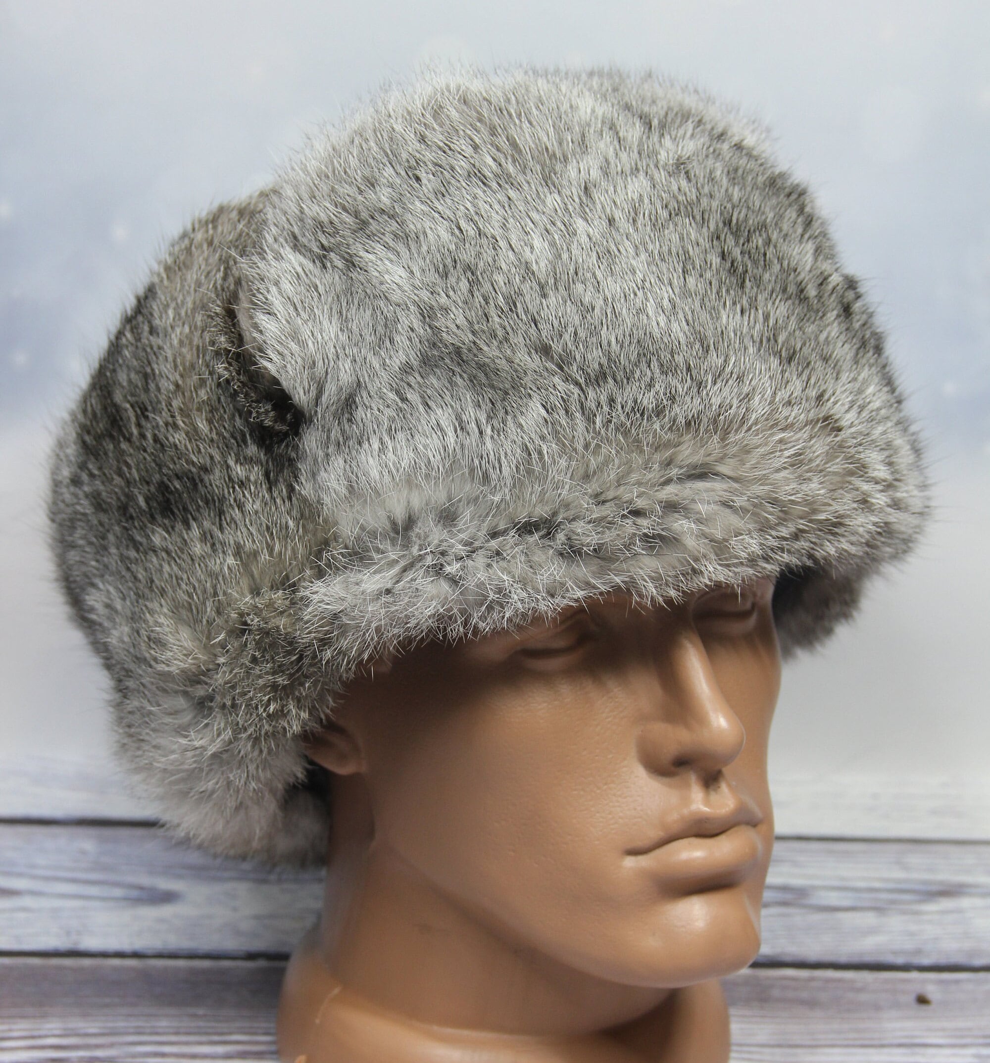 MADE in UKRAINE Winter Rabbit Fur Hat Natural Ushanka Hat - Etsy