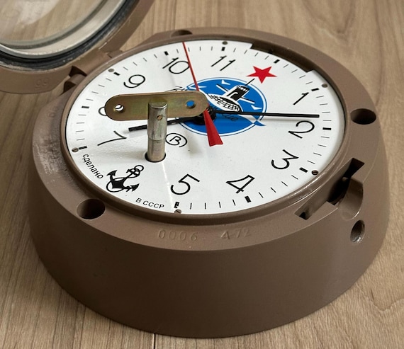 Rare Original Soviet Mechanical Cabin Clock 4Q-1972 S… - Gem