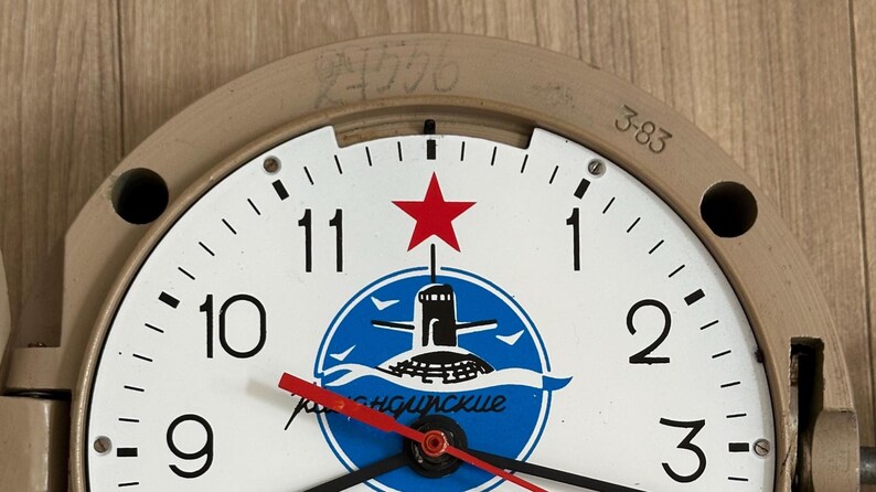 Rare Original Soviet Mechanical Cabin Clock 3Q-1983 Ship Submarine ...