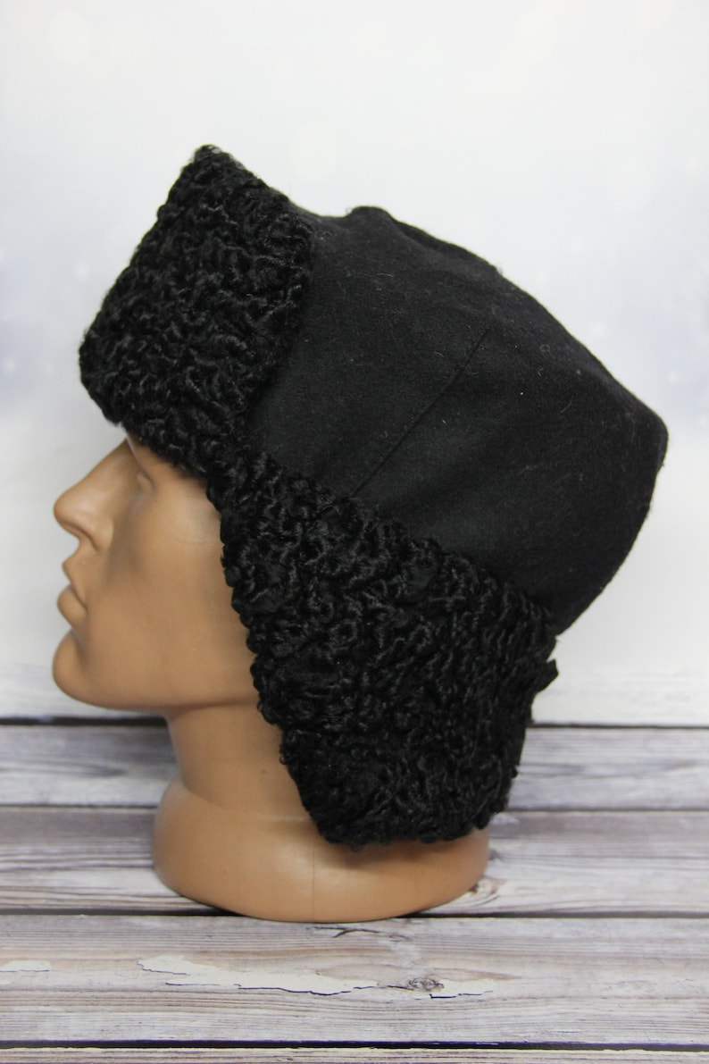 Winter Karakul Fur Hat Natural Ushanka Hat Russian Winter Fur | Etsy