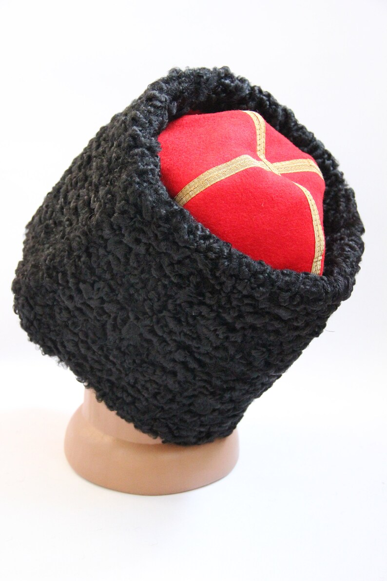 Vintage Cossack Winter Hat Papaha, Kubanka Hat, Natural Astrakhan Fur ...