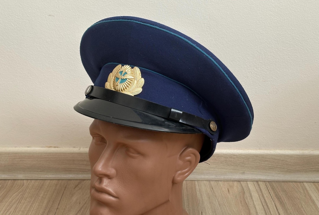 Vintage Soviet Army Pilot Visor Cap, Soviet Pilot Cap of Civil Aviation ...