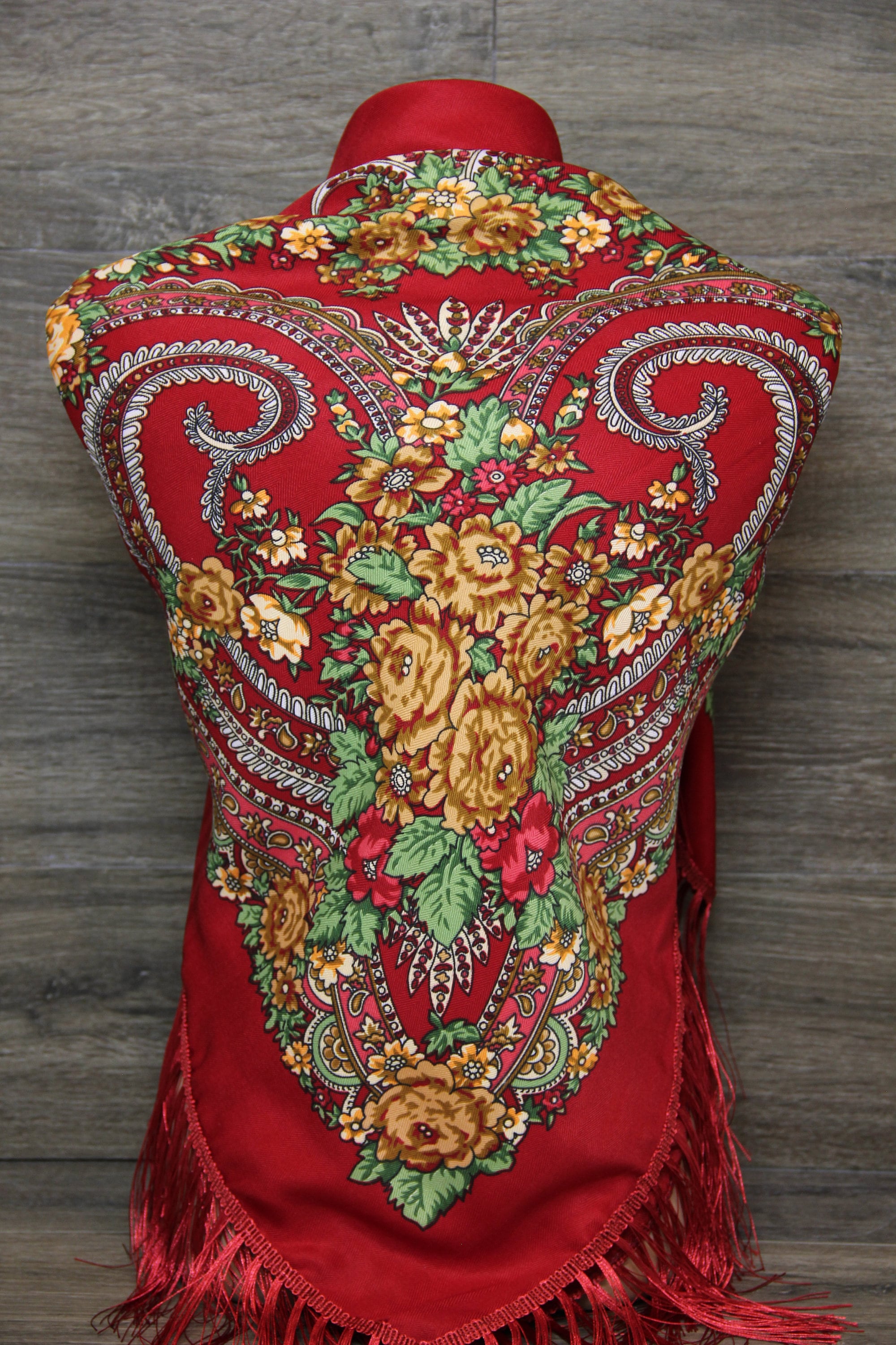 Ethnic Folk Russian Shawl Scarf Slavic Babushka Floral Scarf | Etsy