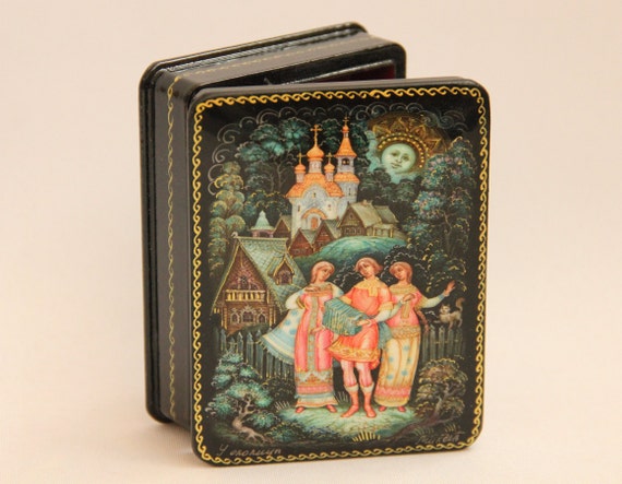 Ukrainian Lacquer Box Palekh Art Painting School Fairy Tale - Etsy