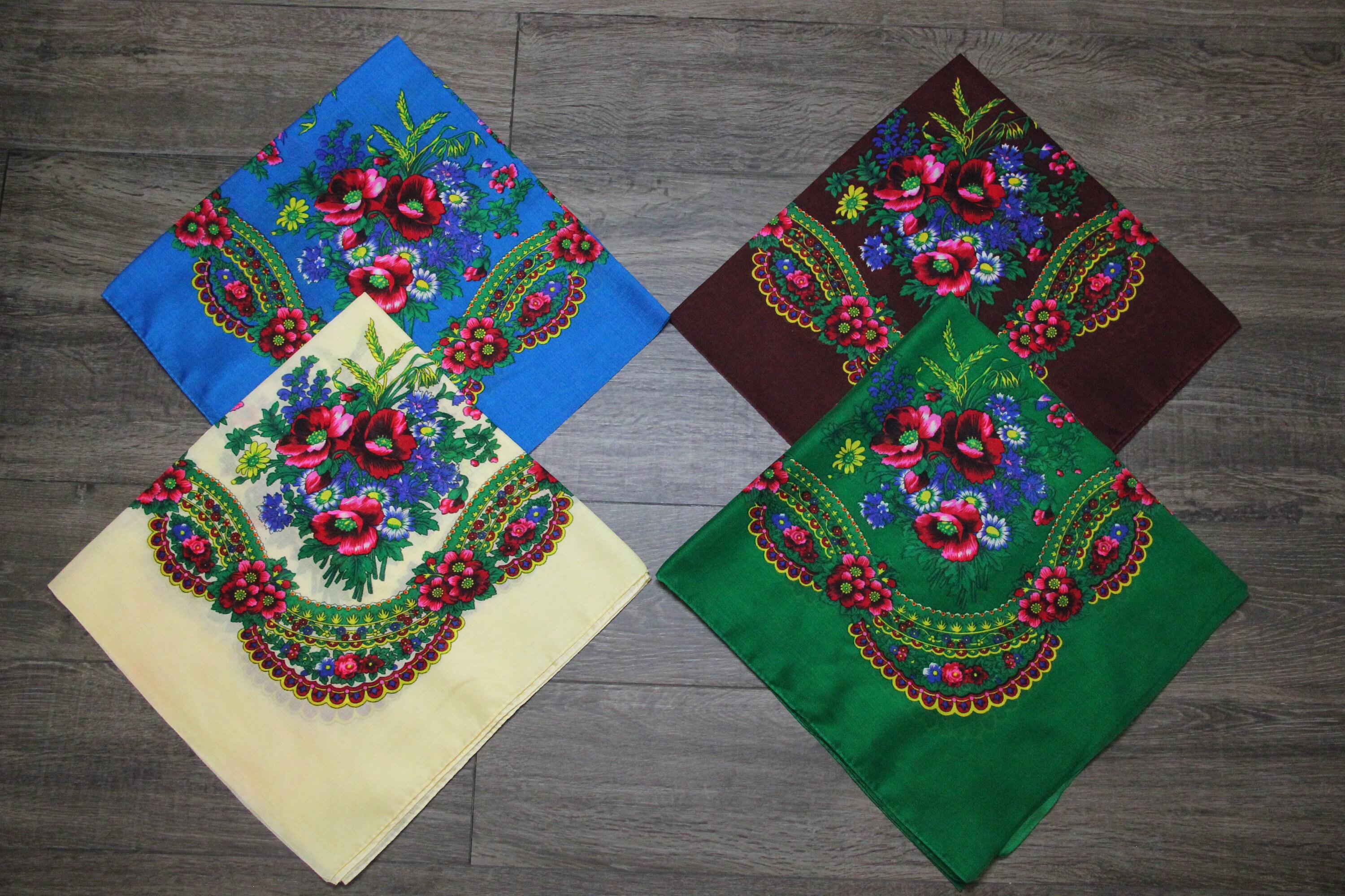 Slavic Babushka Floral Scarf Wool Scarf Ethnic Folk Shawl - Etsy UK