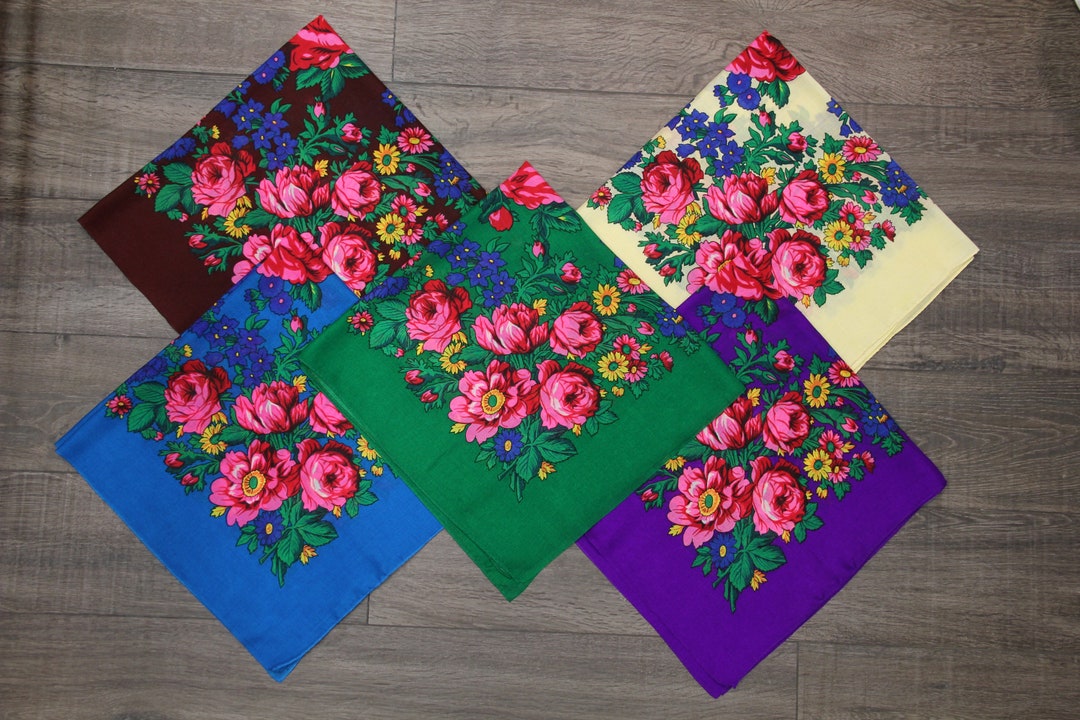 Ukrainianscarf Slavic Babushka Floral Scarf Ethnic Folk Shawl Modern ...