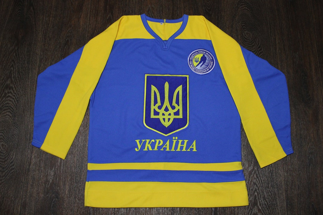Vintage Ukrainian Ice Hockey Jersey National Team of Ukraine Ice Hockey ...