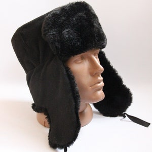 Vintage Winter Faux Fur Hat Soviet Army Design Ushanka Hat - Etsy