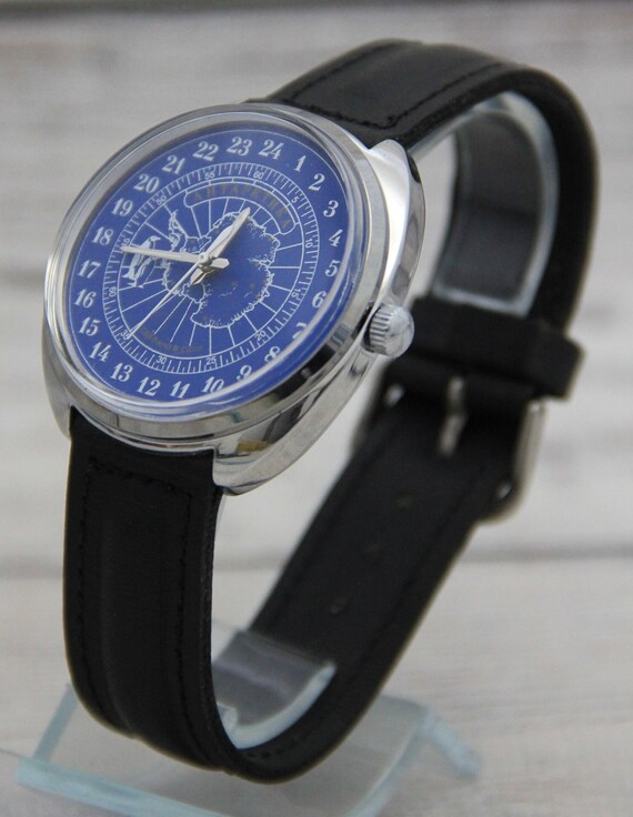 USSR Vintage Soviet Mechanical Watch 24 Hour Raketa F… - Gem