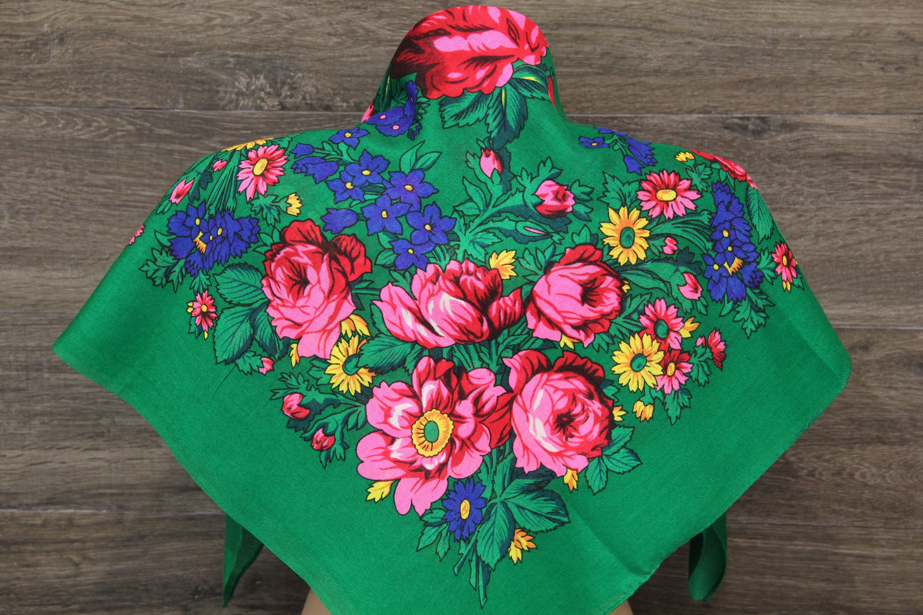 Ukrainianscarf Slavic Babushka Floral Scarf Ethnic Folk Shawl - Etsy UK