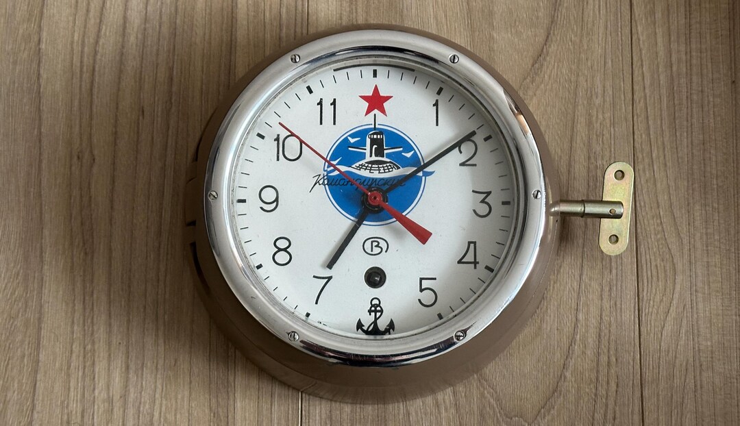 Rare Original Soviet Mechanical Cabin Clock 4Q-1972 Ship Submarine ...