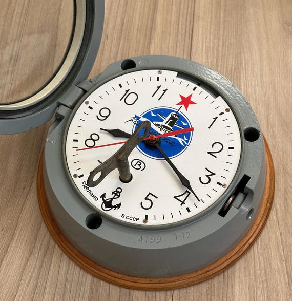 Rare Original Soviet Mechanical Cabin Clock 1Q-1972 S… - Gem