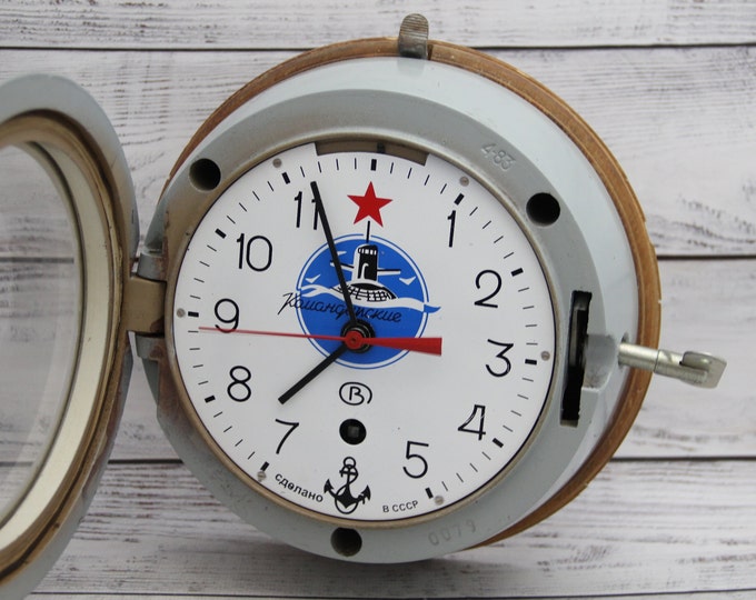 Rare Original Soviet Mechanical Cabin Clock 4Q-1983 Ship Submarine ...