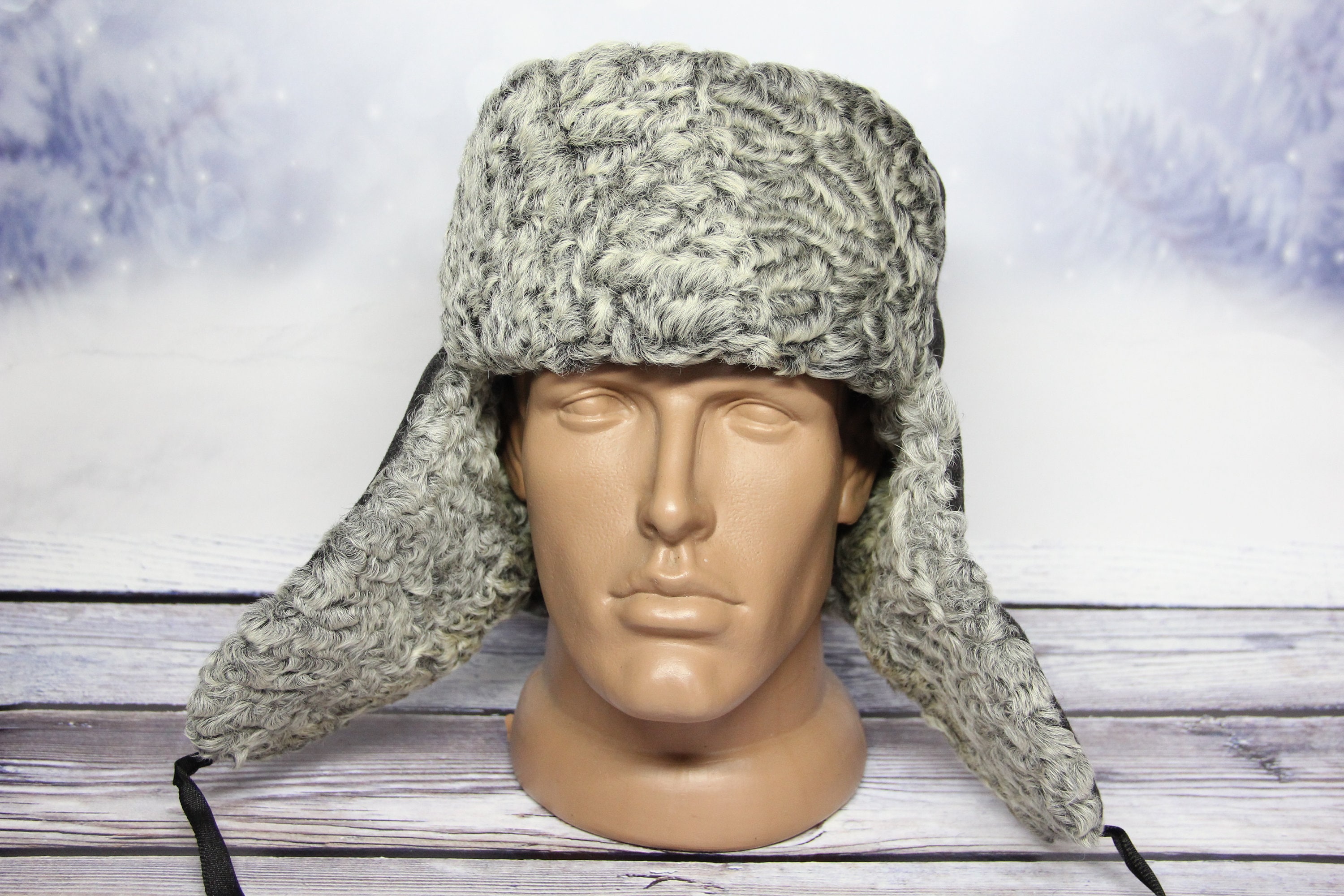 Winter Karakul Pelzmütze Natur Ushanka Mütze Russische Winter - Etsy.de