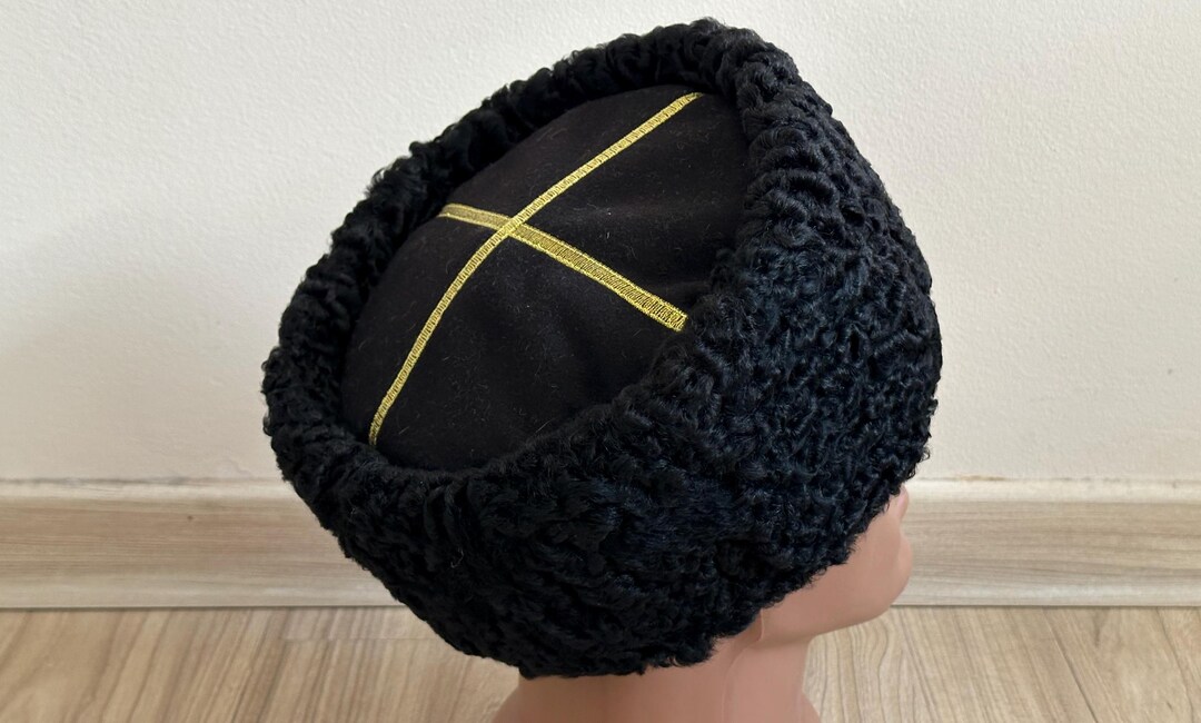 Vintage Cossack Winter Hat Papaha, Kubanka Hat, Natural Astrakhan Fur ...