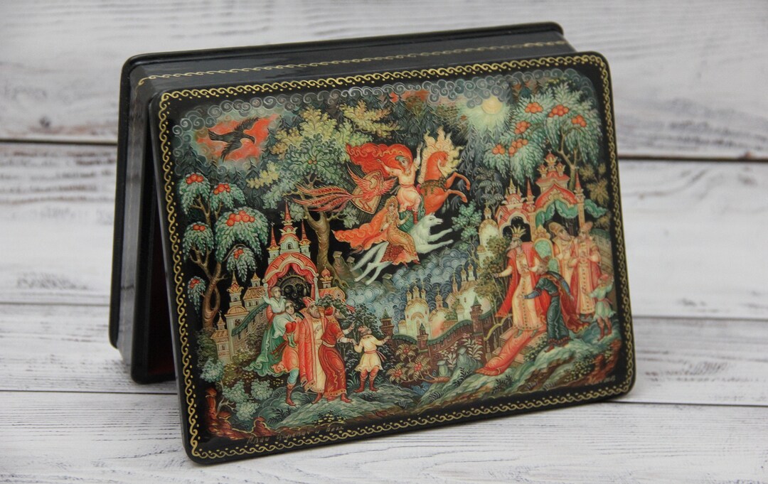 Big Size Russian Lacquer Box, Palekh Art Painting School, Fairy Tale ...