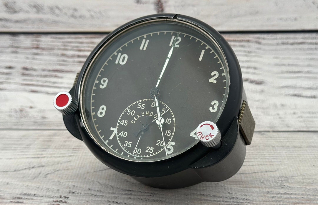 Rare Original Soviet Military Aviation Air Jet Clock Chp-60 Watch ...