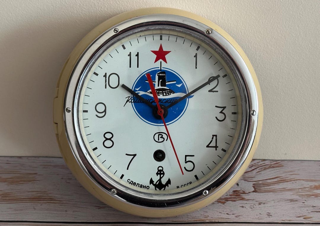 Rare Original Soviet Mechanical Cabin Clock 1Q-1988 Ship Submarine ...