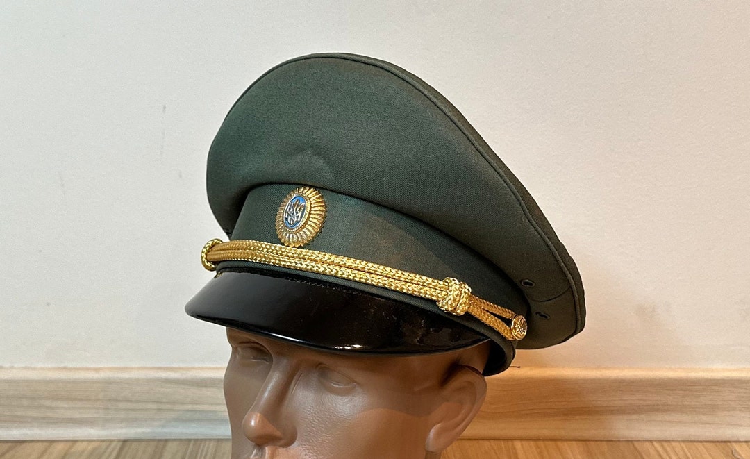Vintage Ukrainian Army Officer Visor Cap, Ukrainian Officer Cap of AFU ...