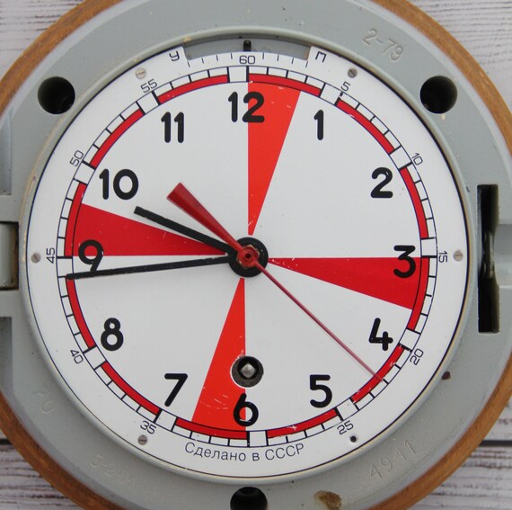 Rare Original Soviet Mechanical Cabin Clock 2Q-1979 S… - Gem