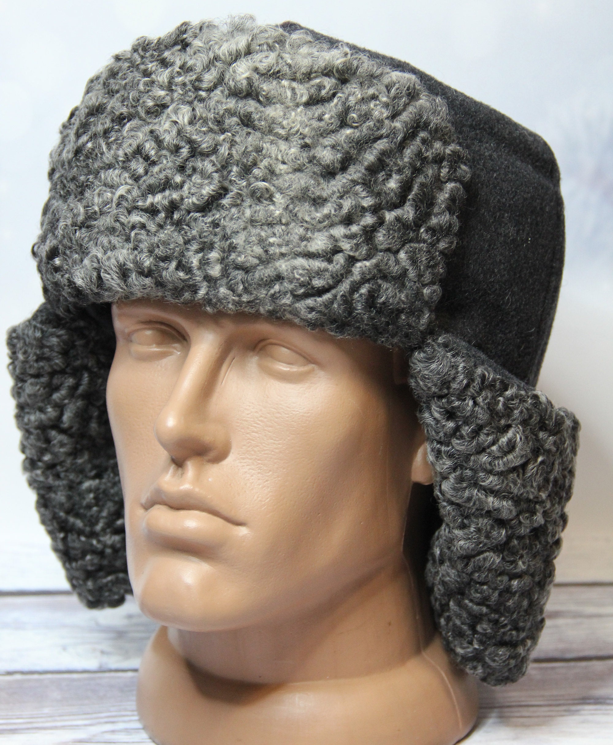 Winter Karakul Fur Hat Natural Ushanka Hat Russian Winter Fur - Etsy