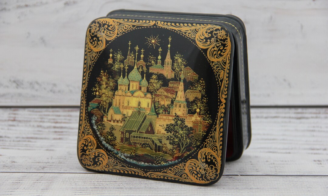 Ukrainian Lacquer Box, Palekh Art Painting School, Old City, Handmade ...