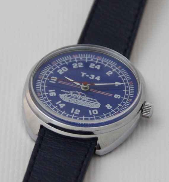 USSR Vintage Soviet Mechanical Watch 24 Hour Raketa F… - Gem