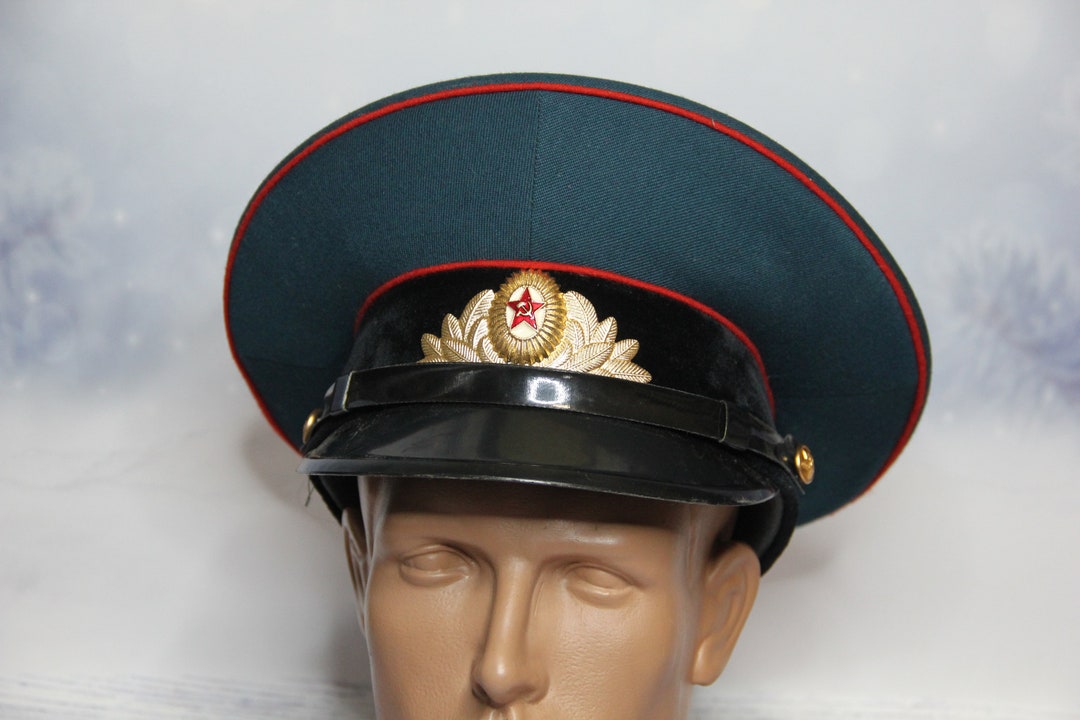 Original Soviet Army Officer Visor Cap, Soviet Officer Cap of Tank ...