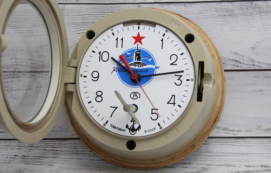 Rare Original Soviet Mechanical Cabin Clock 2Q-1984 Ship Submarine ...