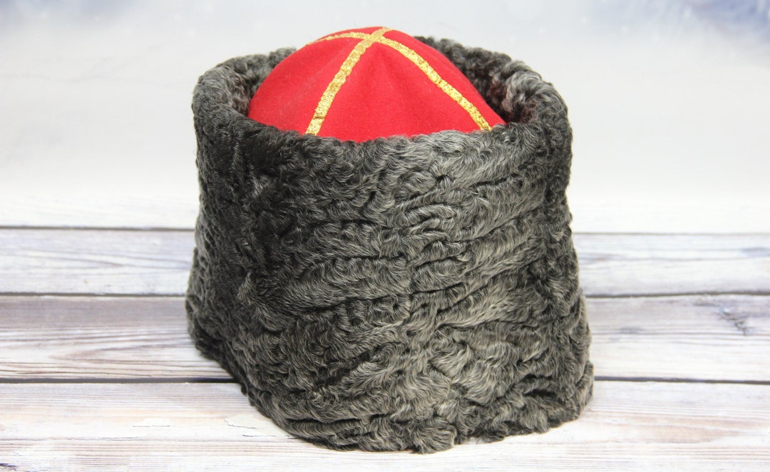 Vintage Cossack Winter Hat Papaha, Kubanka Hat, Natural Astrakhan Fur ...