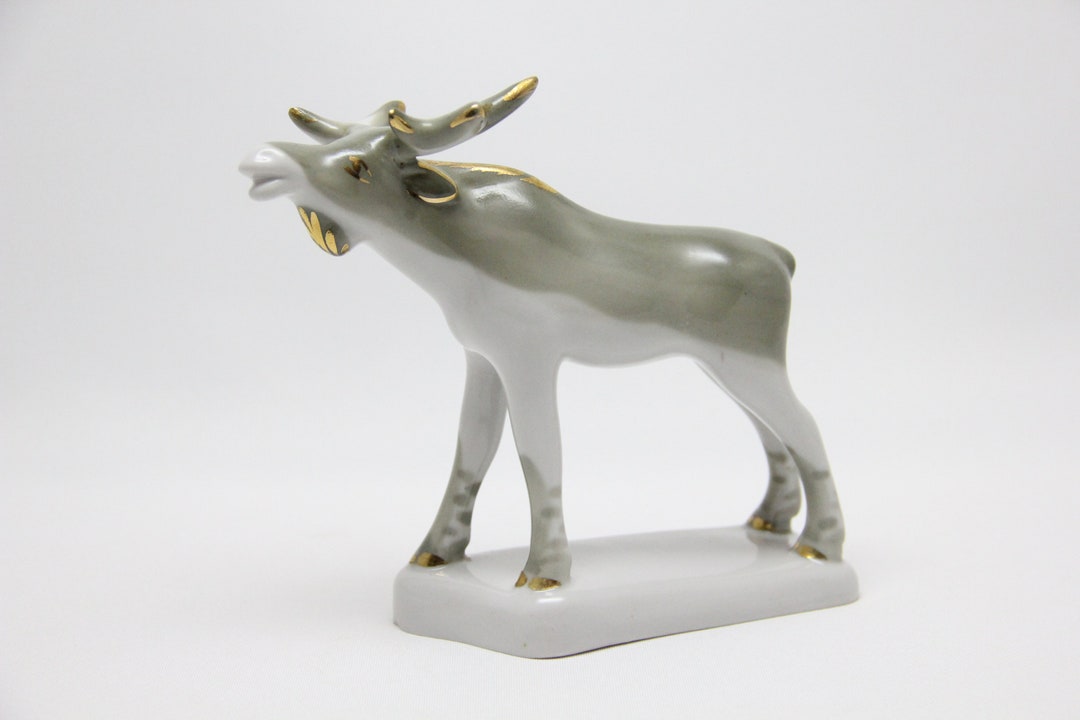 Unique Vintage Porcelain Figurine Moose Soviet Porcelain - Etsy
