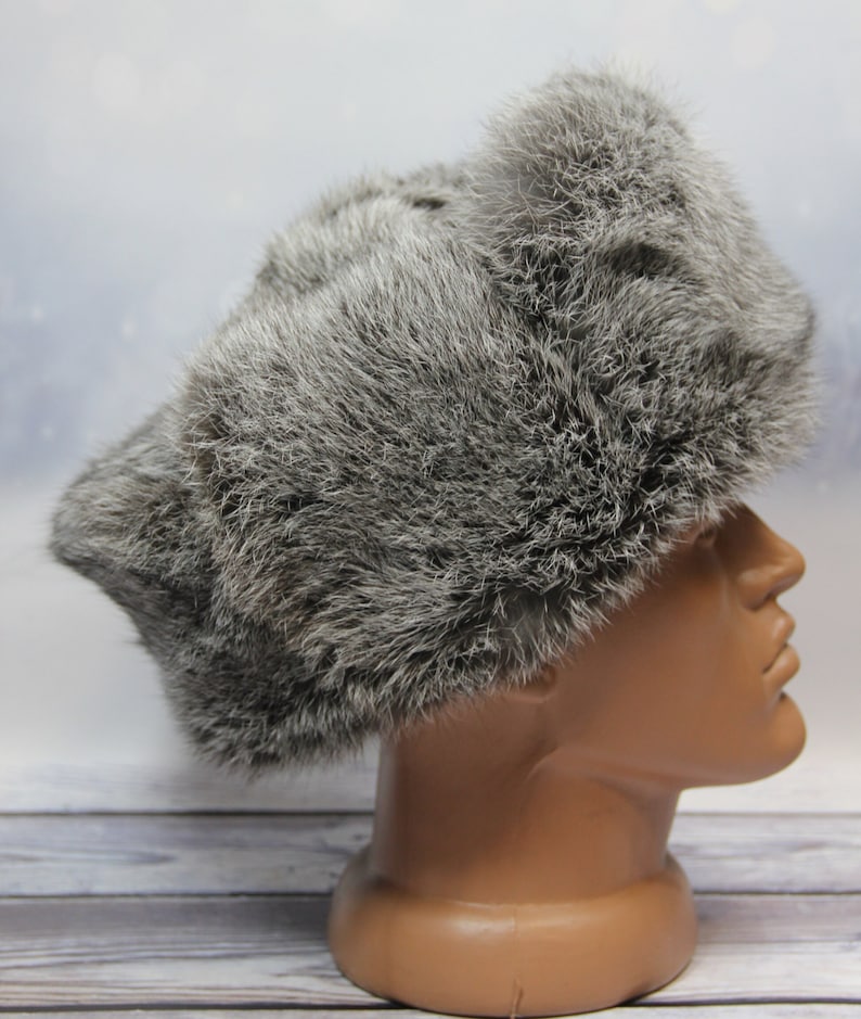 MADE in UKRAINE Winter Rabbit Fur Hat, Natural Ushanka Hat, Ukrainian ...
