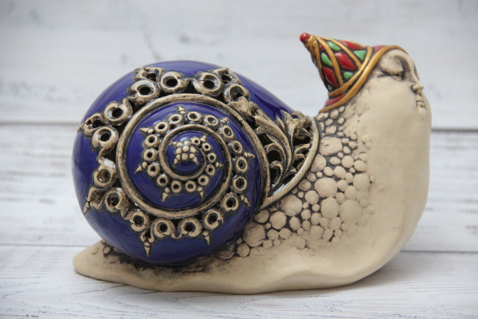 Ceramic Figurine Snail 3.93 Collectable Ceramic - Etsy