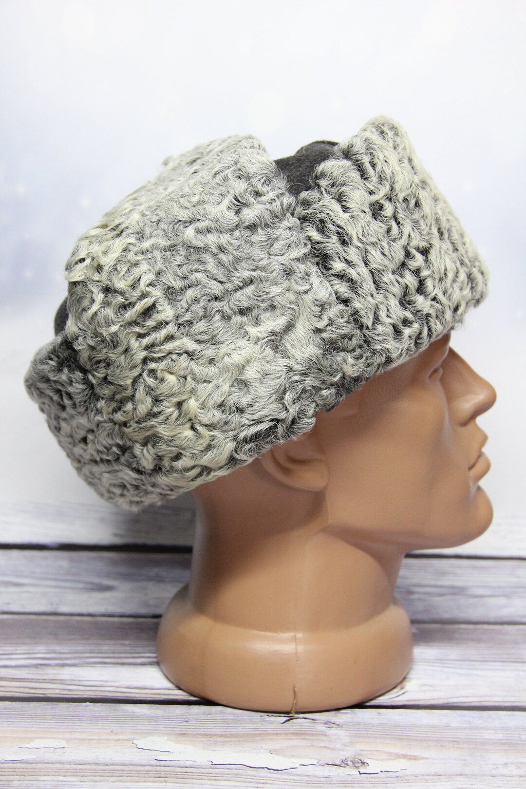 Winter Karakul Fur Hat Natural Ushanka Hat Ukrainian Winter Fur Hat ...
