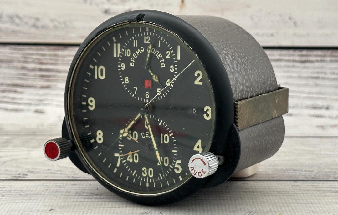 Rare Original Soviet Military Aviation Air Jet Clock ACHS-1 Watch ...