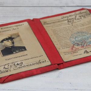Vintage Soviet Document WWII Military ID of the USSR - Etsy
