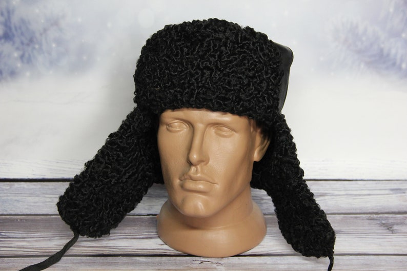 USSR Hat Winter Karakul Fur Hat Natural Ushanka Hat Russian | Etsy