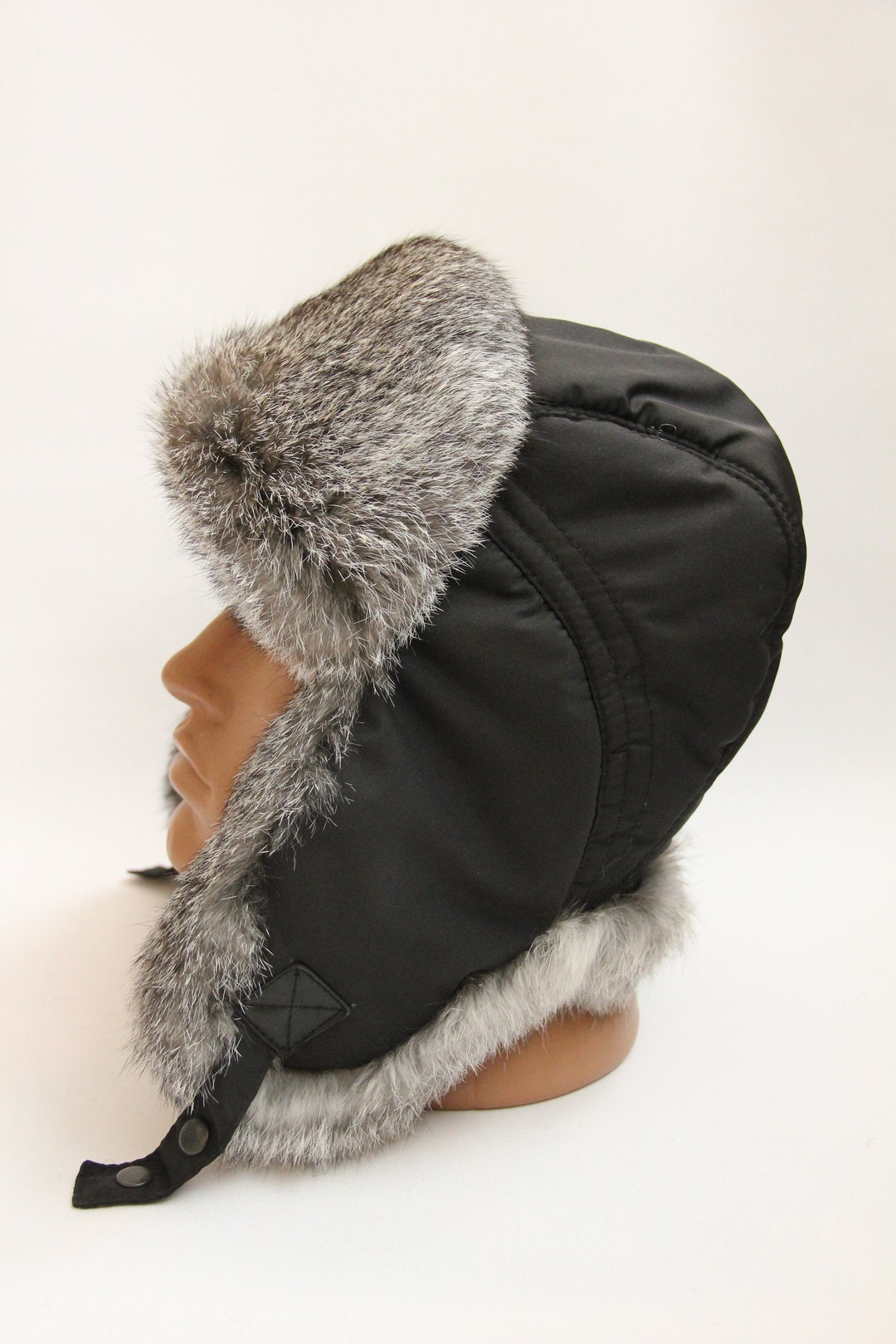 MADE in UKRAINE Winter Rabbit Fur Hat Natural Ushanka Hat - Etsy