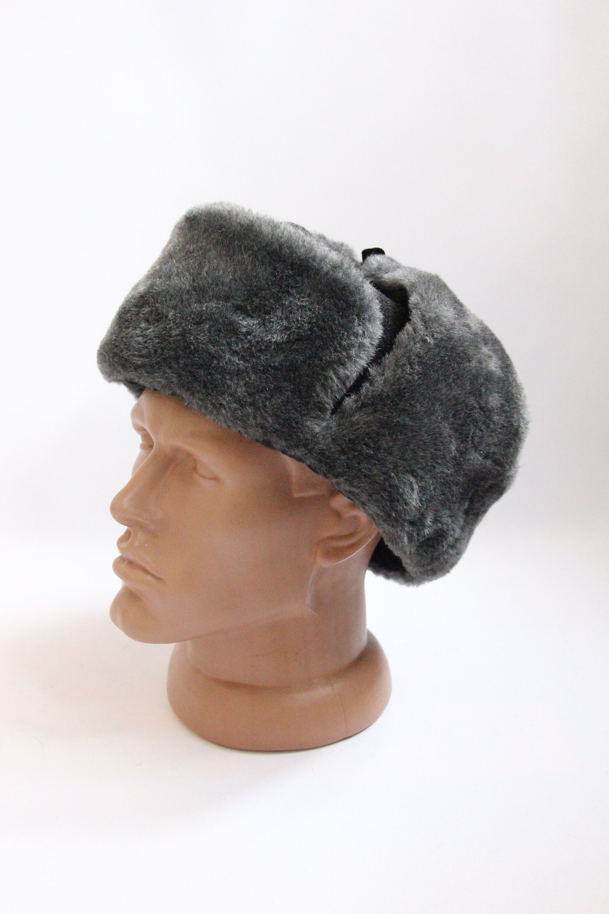 Vintage Winter Faux Fur Hat Soviet Army Design Ushanka Hat | Etsy