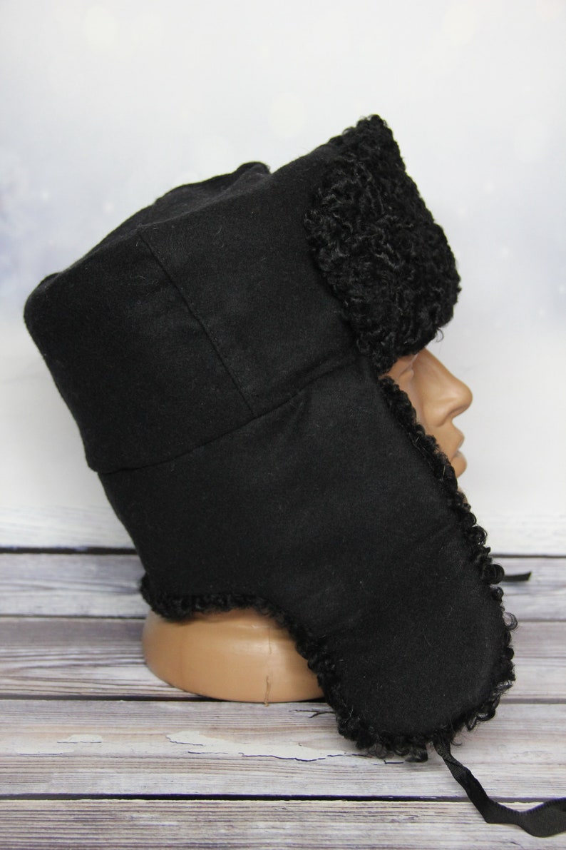 Winter Karakul Fur Hat Natural Ushanka Hat Russian Winter Fur | Etsy
