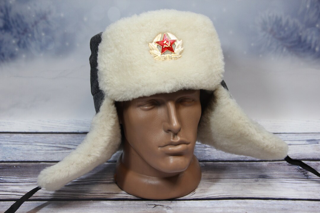 Winter Sheepskin Fur Hat Natural Ushanka Hat Ukrainian Winter Fur Hat ...