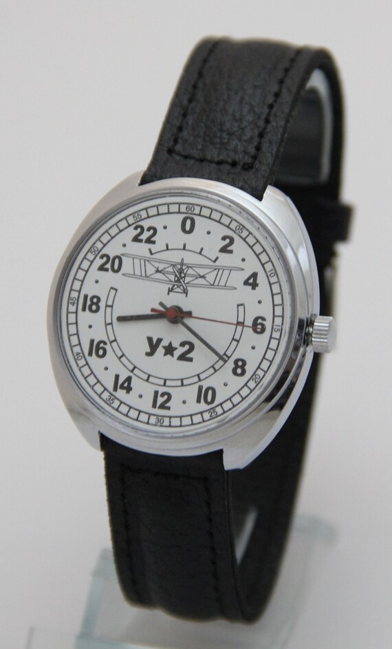 USSR Vintage Soviet Mechanical Watch 24 Hour Raketa F… - Gem