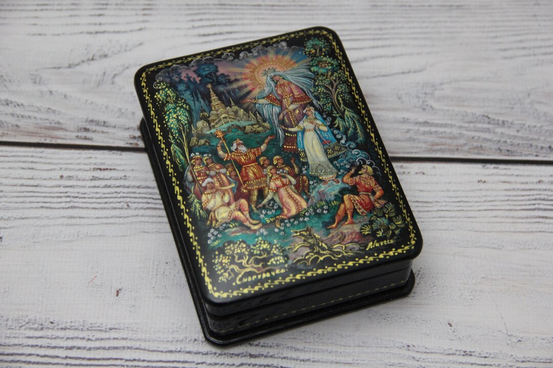 Ukrainian Lacquer Box Palekh Art Painting School Fairy Tale Handmade ...