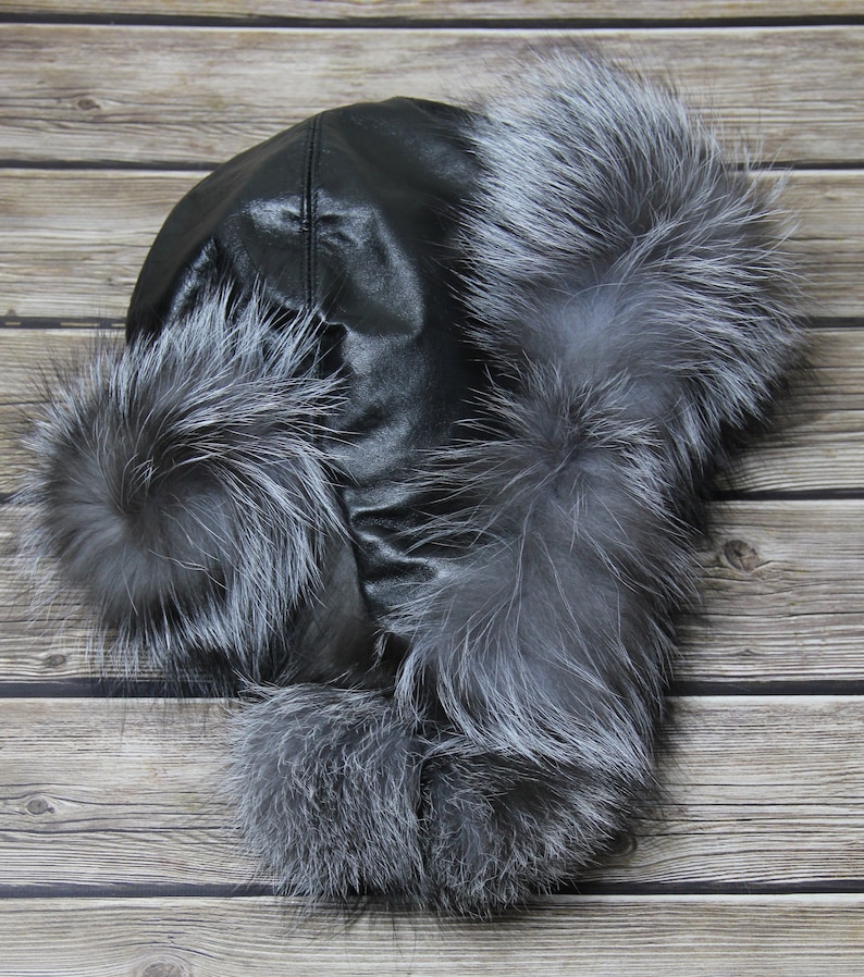 MADE in UKRAINE Winter Arctic Fox Fur Hat, Natural Ushanka Hat With ...