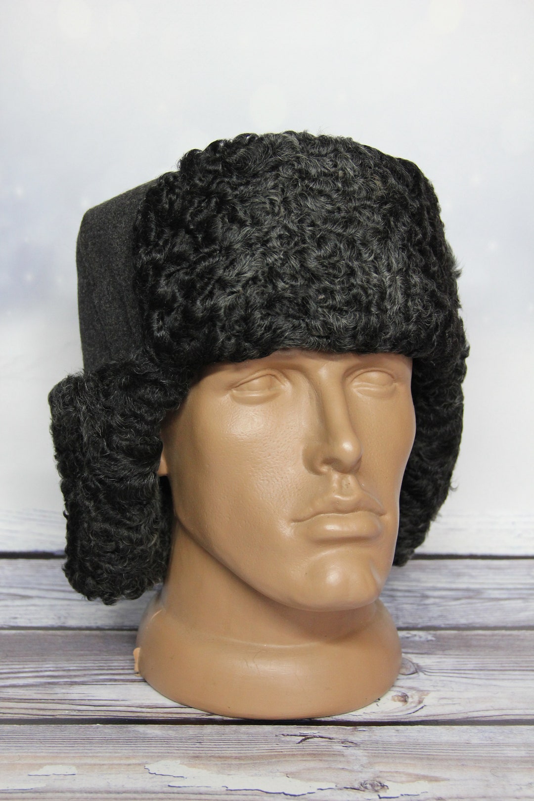 Winter Karakul Fur Hat Natural Ushanka Hat Ukrainian Winter Fur Hat ...