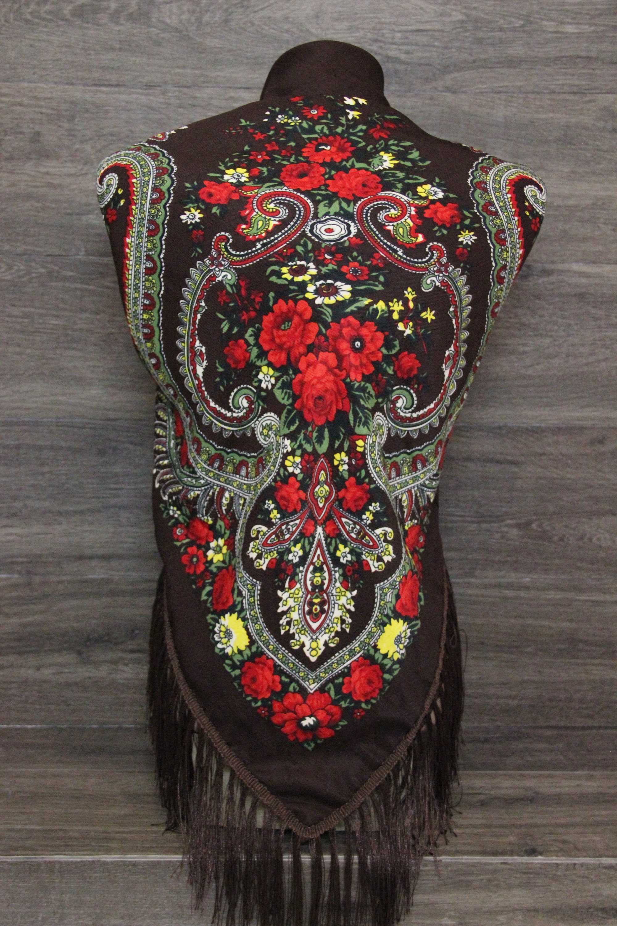 Ukrainian Scarf Slavic Babushka Floral Scarf Ethnic Folk Shawl Modern ...
