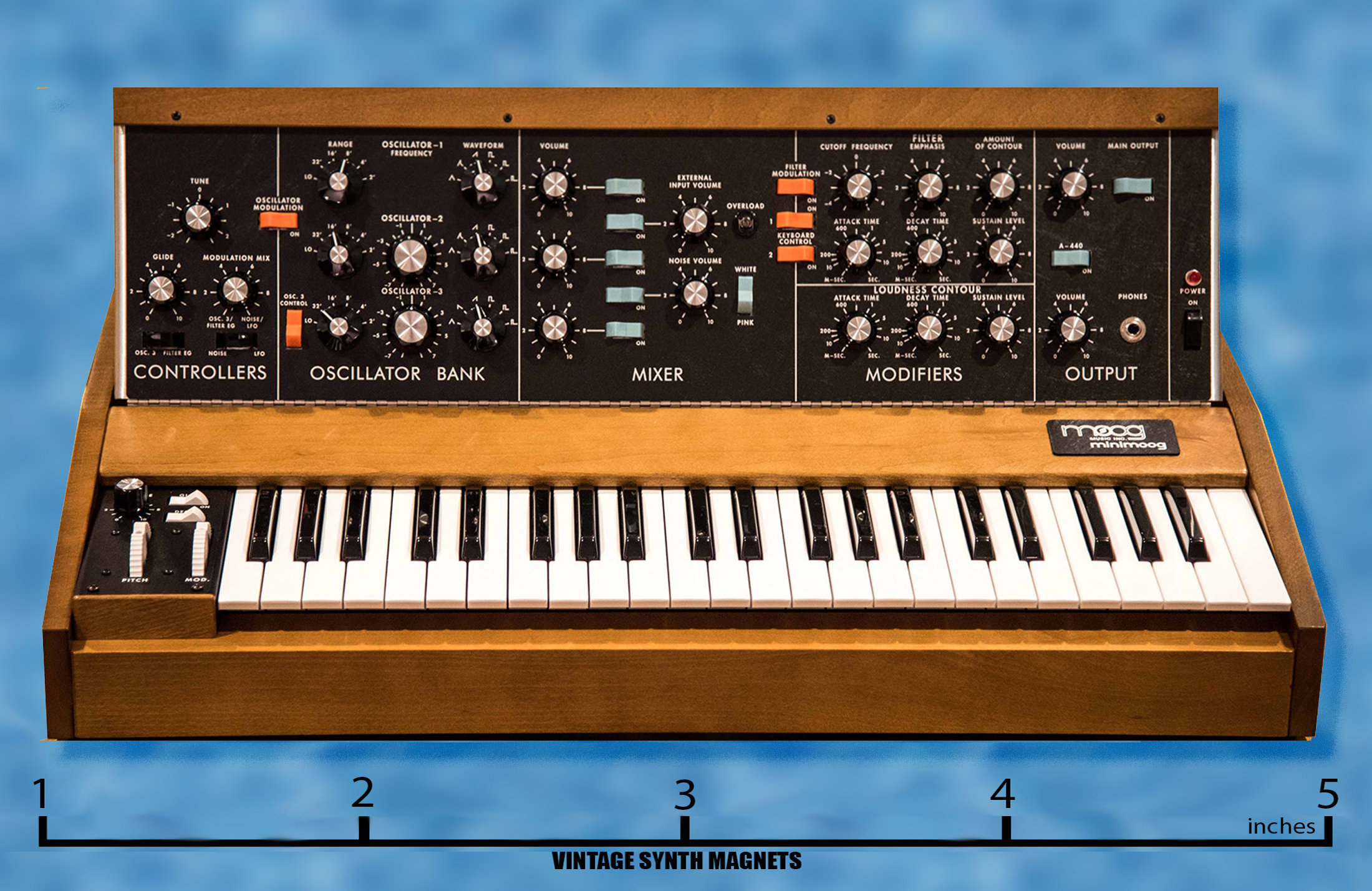 Moog Model D Reissue Voyager Blue Aluminum Old Skool Performer Minimoog ...