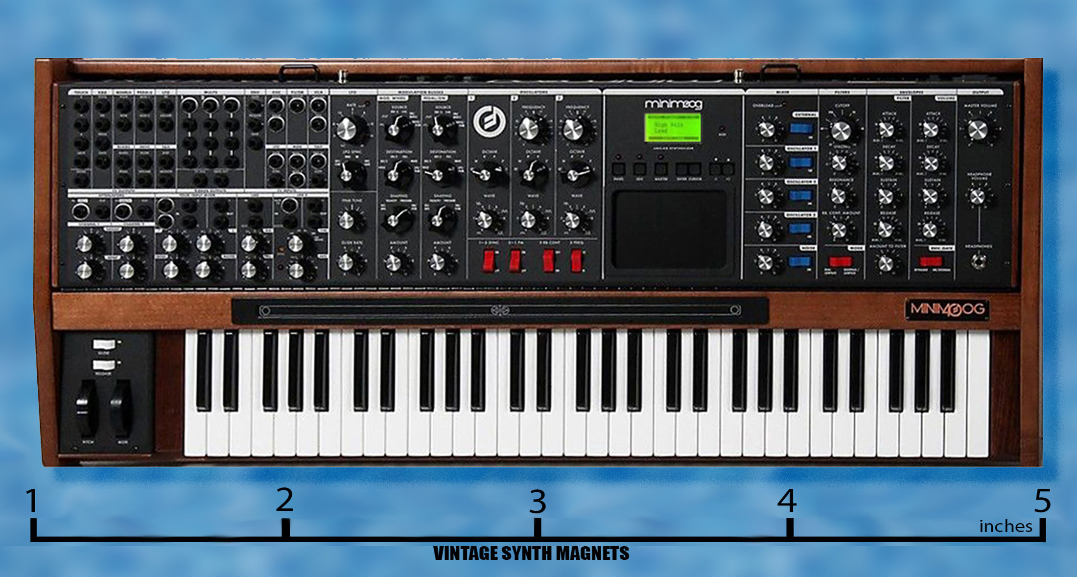 Moog Model D Reissue Voyager Blue Aluminum Old Skool Performer Minimoog ...